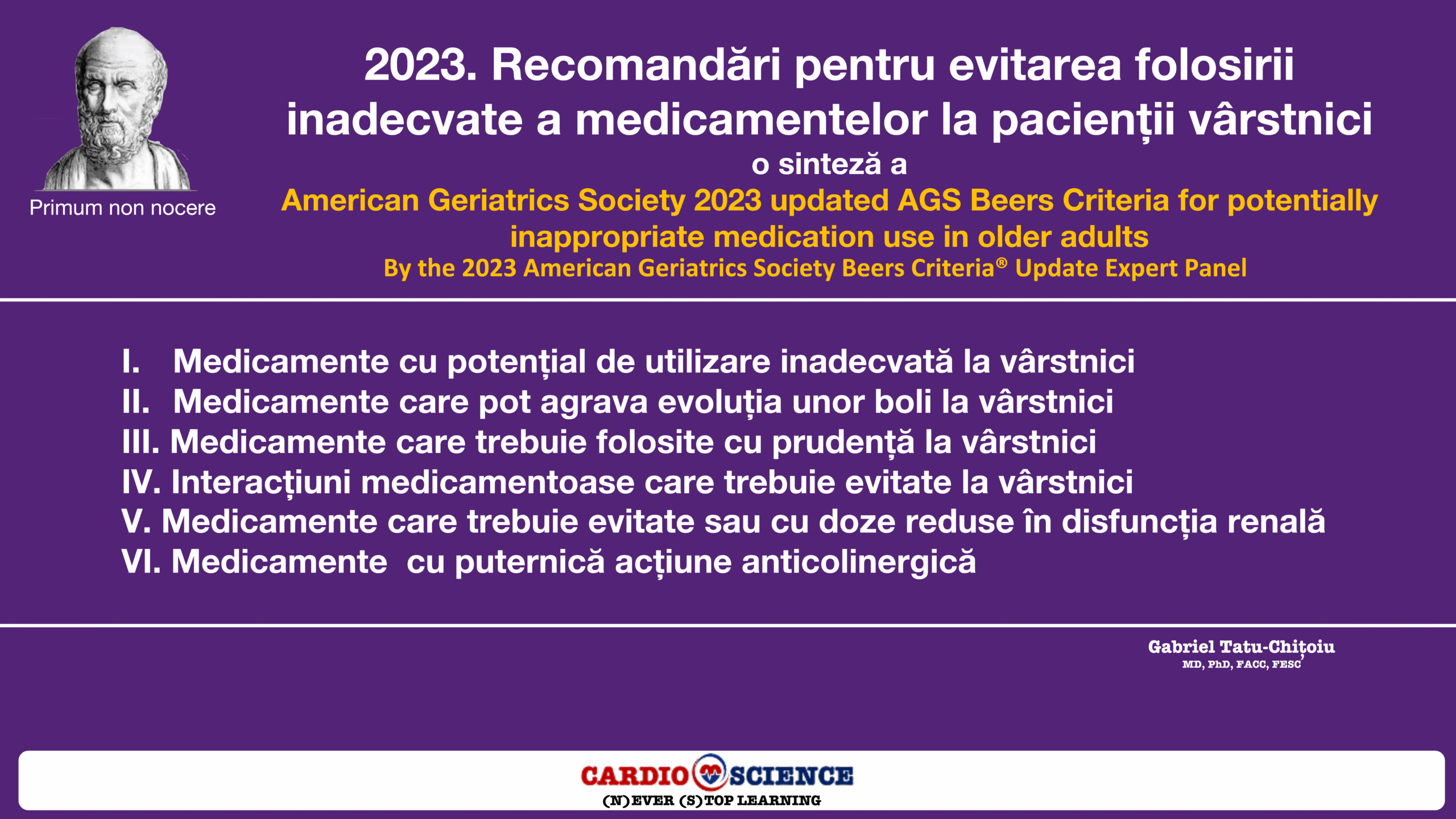 15 - 2023 Ce să NU administrăm la vârstnici - CardioScience